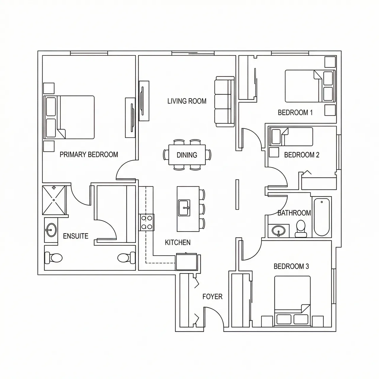 Bedroom Floor Plans for Modern Residential Layout Design